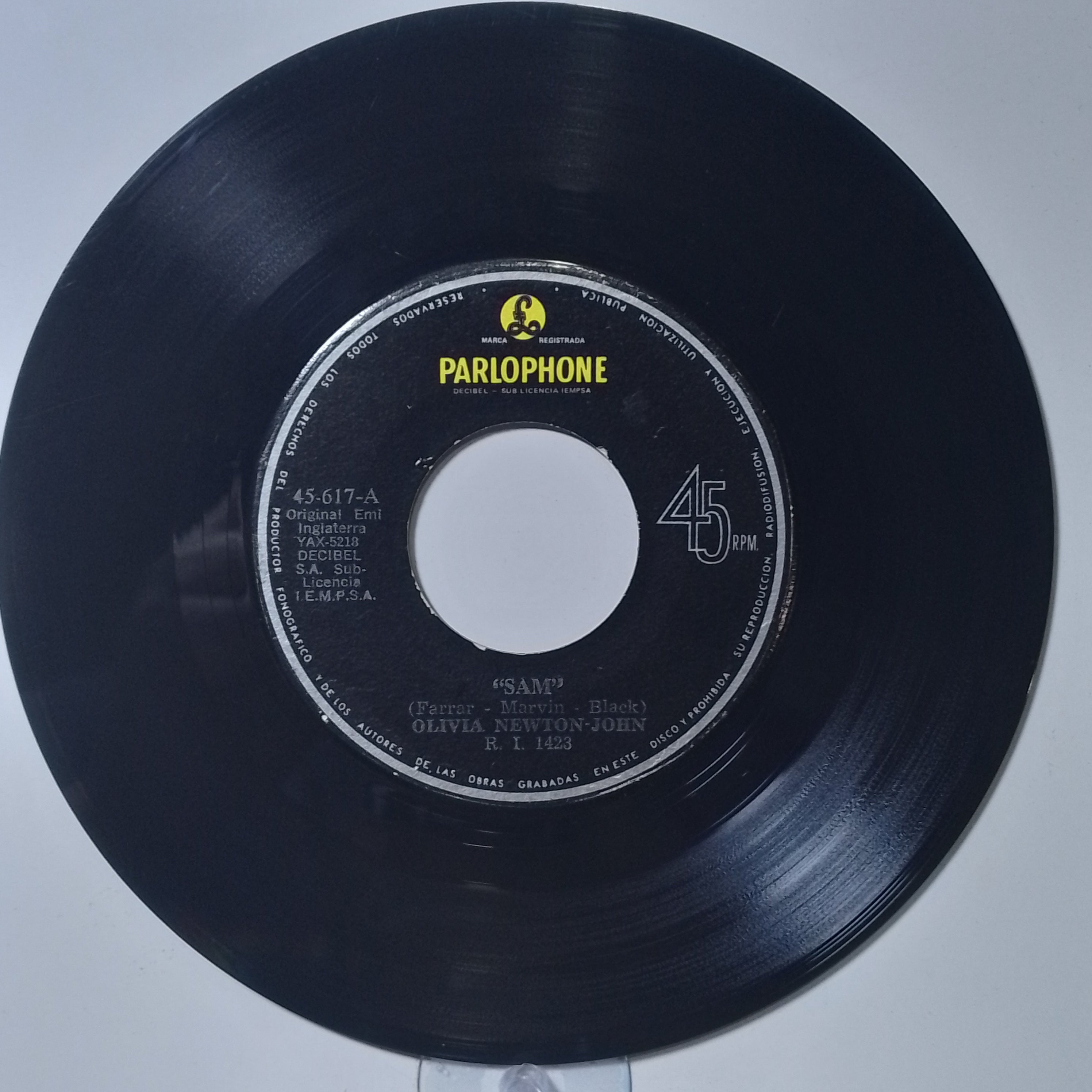 single 7" Olivia Newton John Sam / Jolene made peru 1977 pop – games records